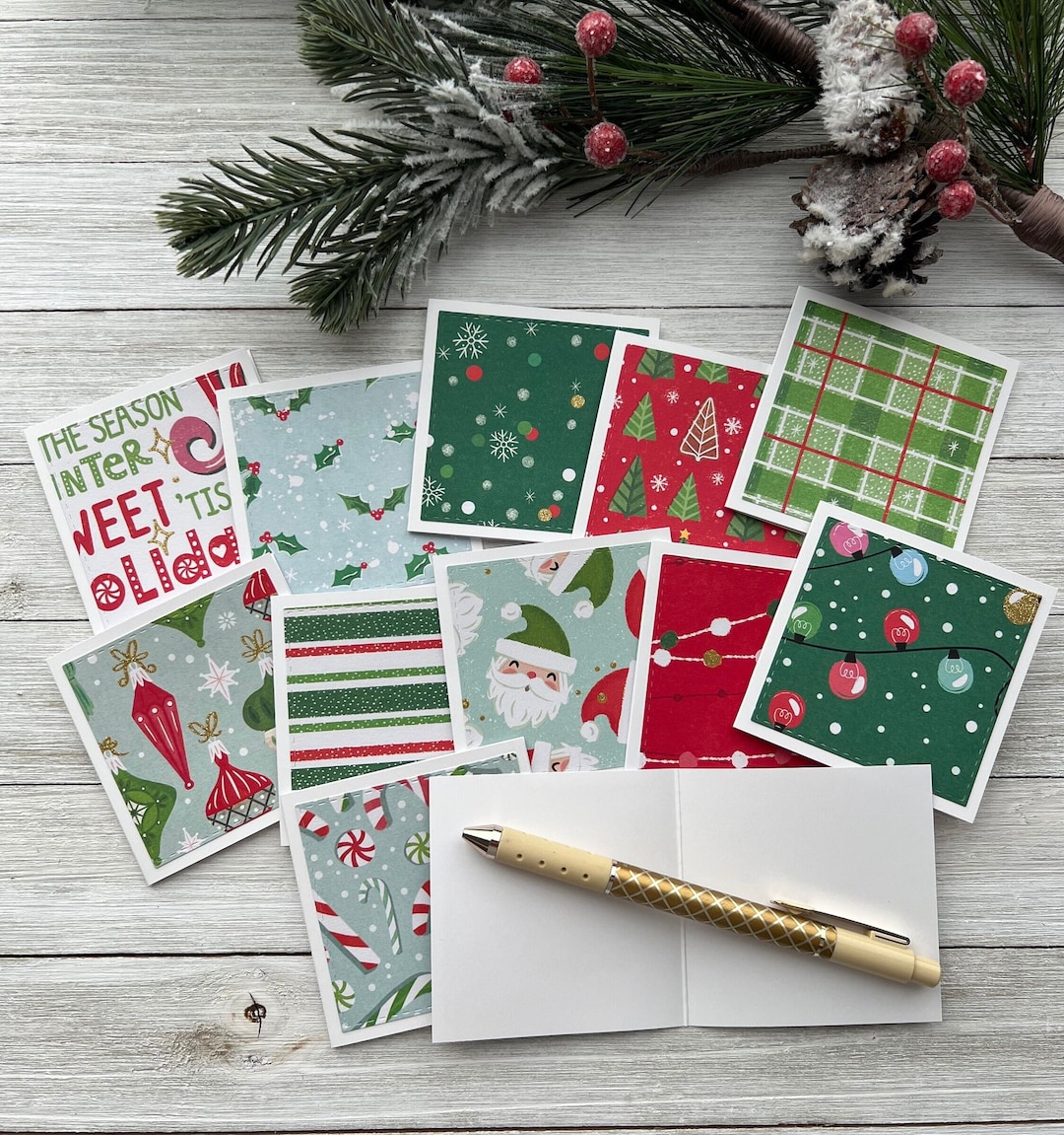 Set of 12 Mini Note Cards ~ 3x3 Blank Cards With Envelopes ~ Lunch Box ...