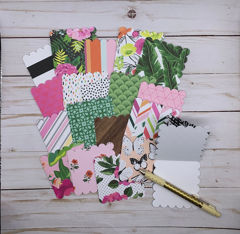 Assorted Note Cards Set of 20 Mini Scalloped Notecards 3x3 - Etsy
