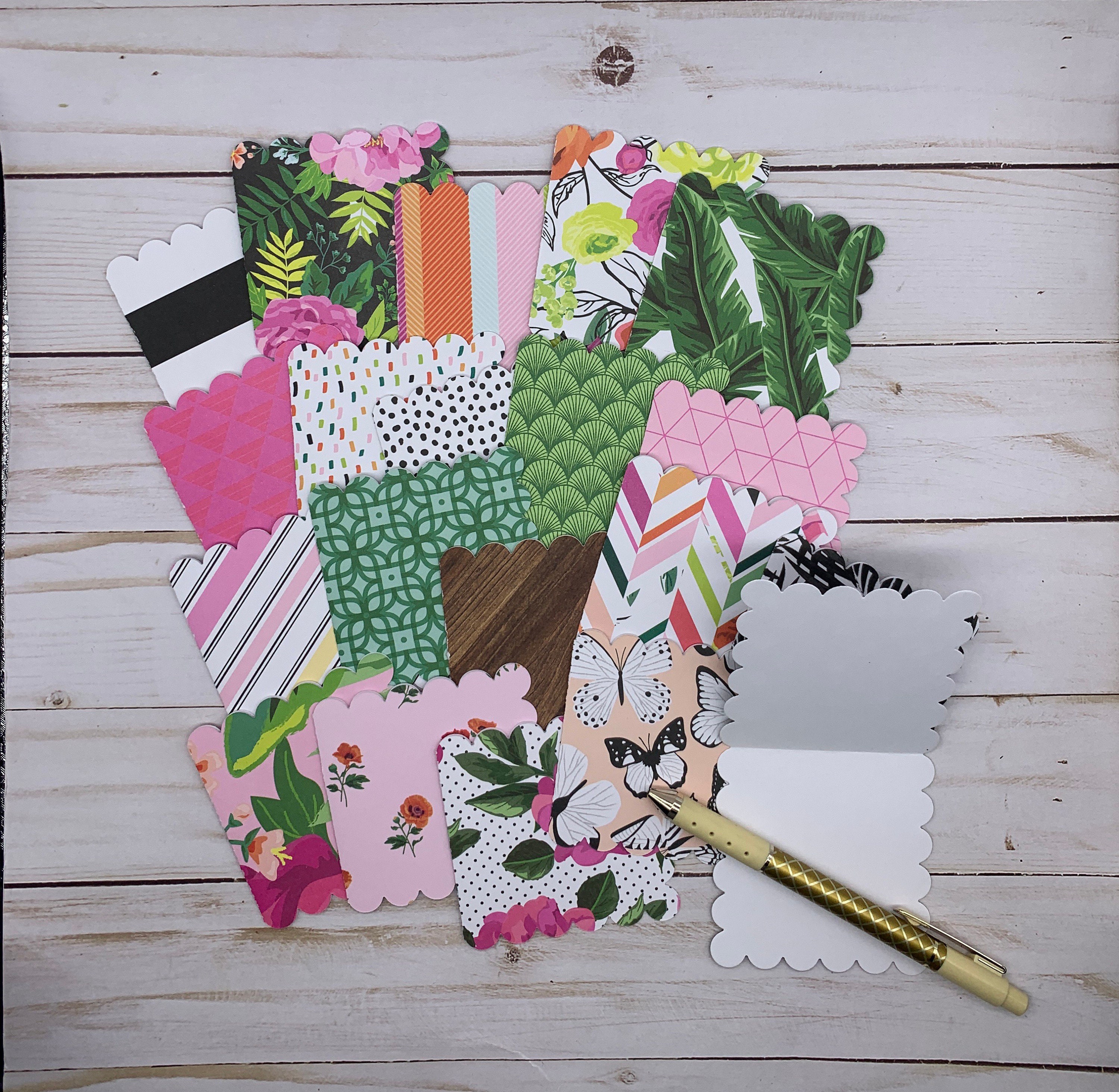 Assorted Note Cards Set of 20 Mini Scalloped Notecards 3x3 | Etsy