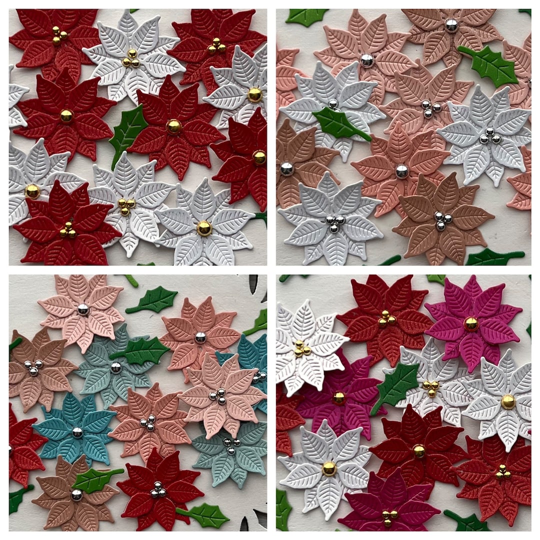 Small Layered Poinsettia Embellishments ~ Mini 3D Flower Diecuts ...