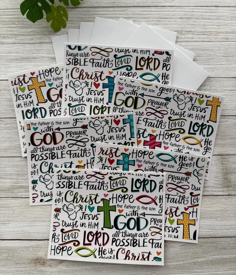 Handmade Note Cards Set of 6 ~ Bible Verse ~ Faith ~ Prayers ~ All ...