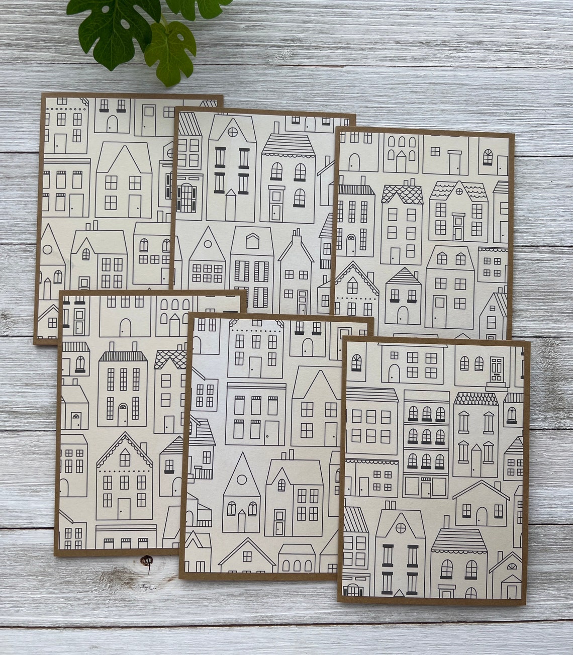 Note Cards Set of 6 ~ Welcome Home ~ Houses ~ Congratulations ~ Thank ...