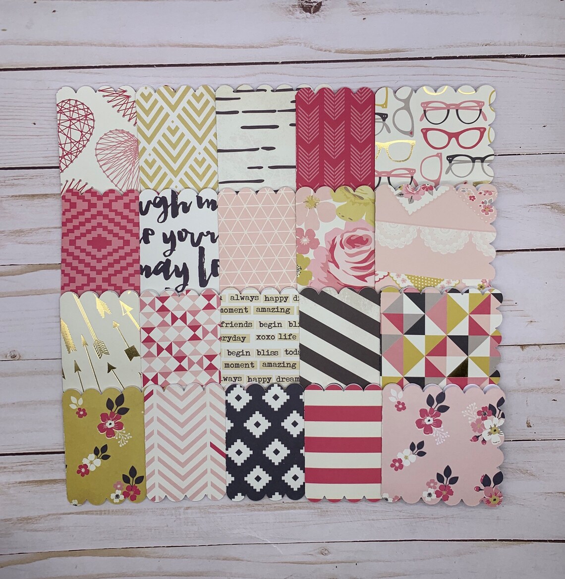 Assorted Note Cards Set of 20 Mini Scalloped Notecards 3x3 - Etsy