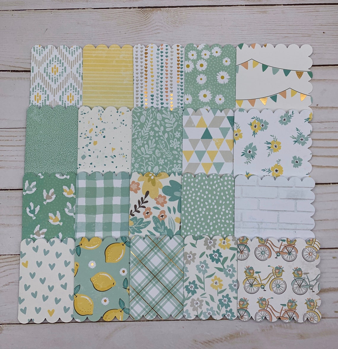 Assorted Note Cards Set of 20 Mini Scalloped Notecards 3x3 | Etsy