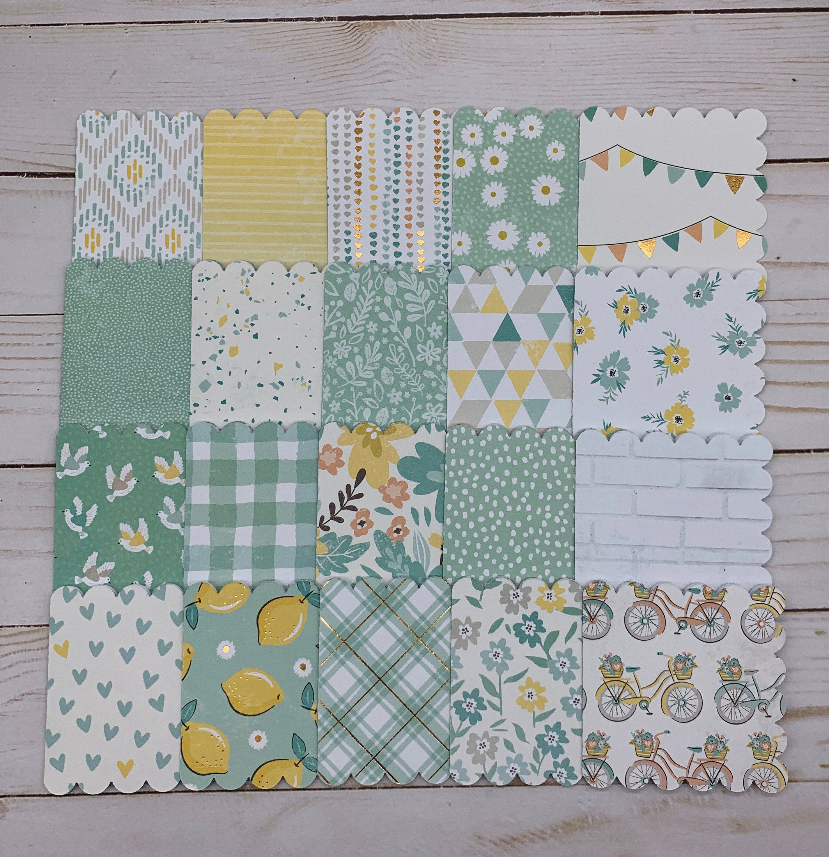 Assorted Note Cards Set of 20 Mini Scalloped Notecards 3x3 | Etsy