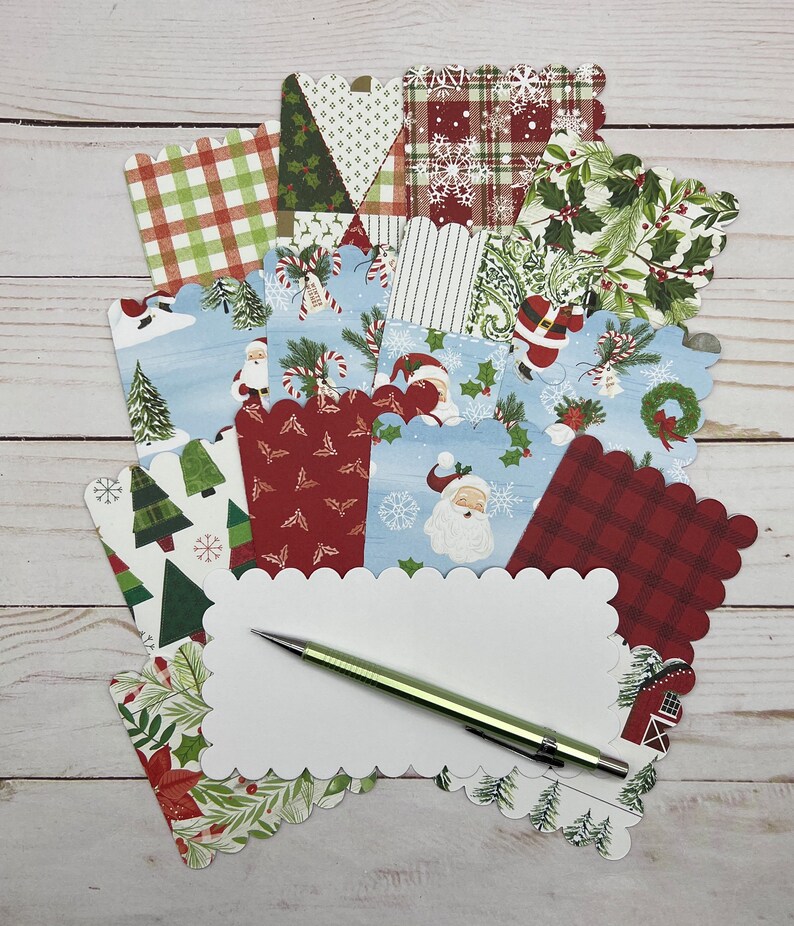 Assorted Note Cards Set of 15 Mini Scalloped Notecards 3x3 - Etsy