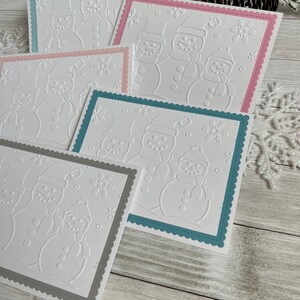 Handmade Embossed Note Cards ~ Christmas ~ Winter Snowflakes ~ Snowmen ...