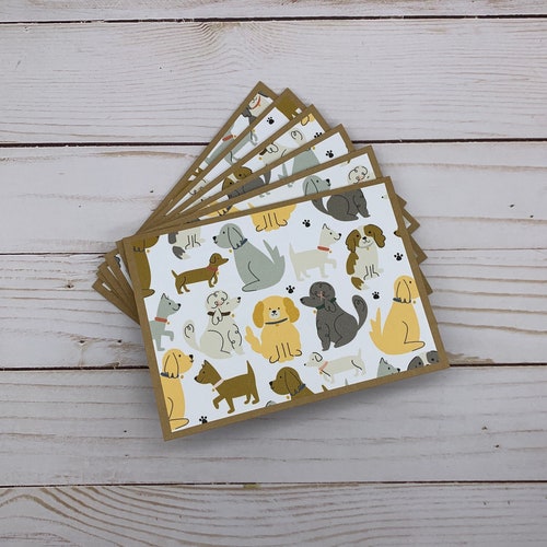 Pet Paw Prints Custom Cut Note Cards Set of 6 Blank Inside - Etsy