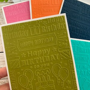 Handmade Embossed Note Cards Pack ~ Happy Birthday ~ Thank You ~ Bold ...