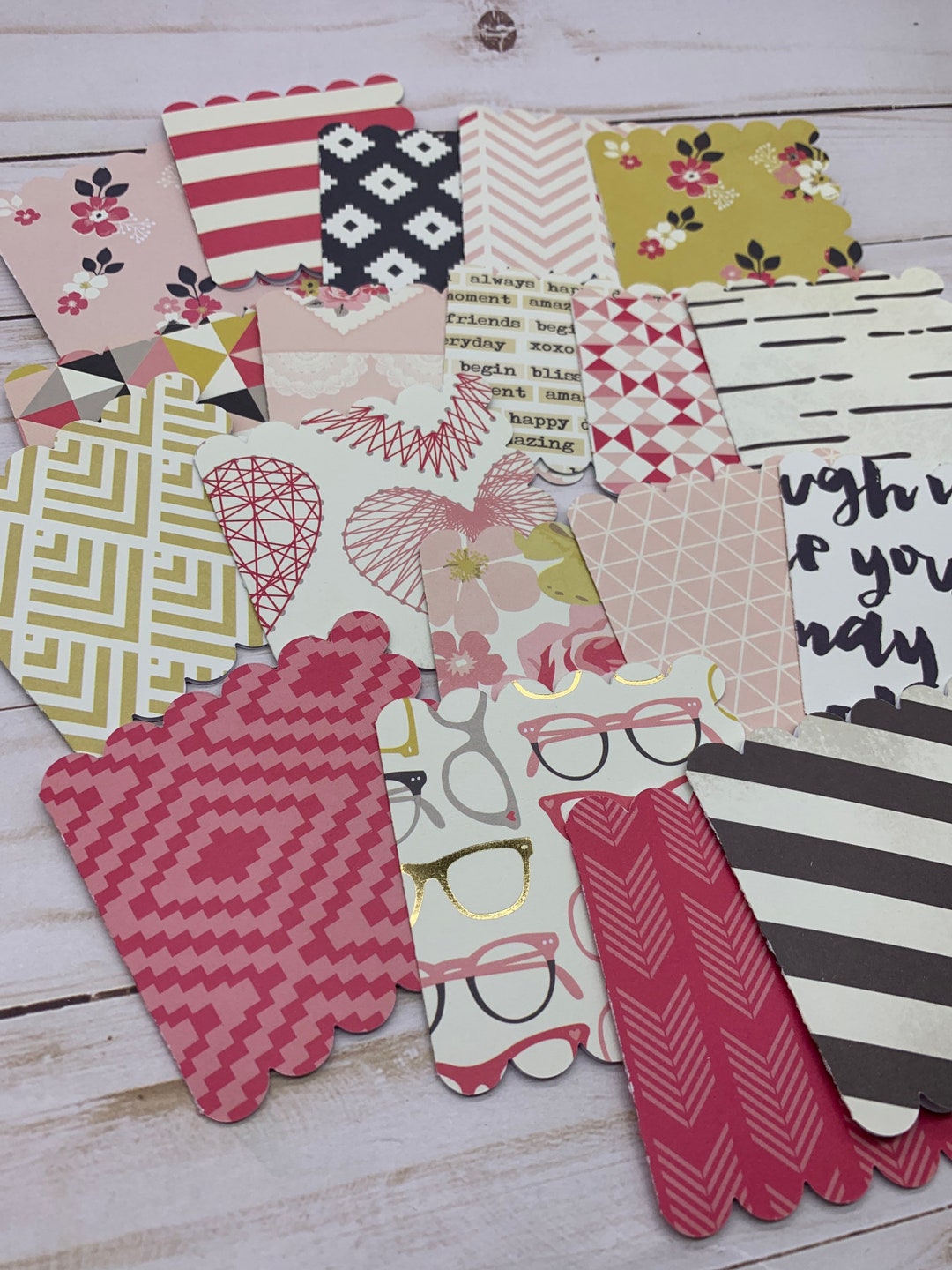 Assorted Note Cards - Set of 20 Mini Scalloped Notecards ~ 3x3 Blank ...