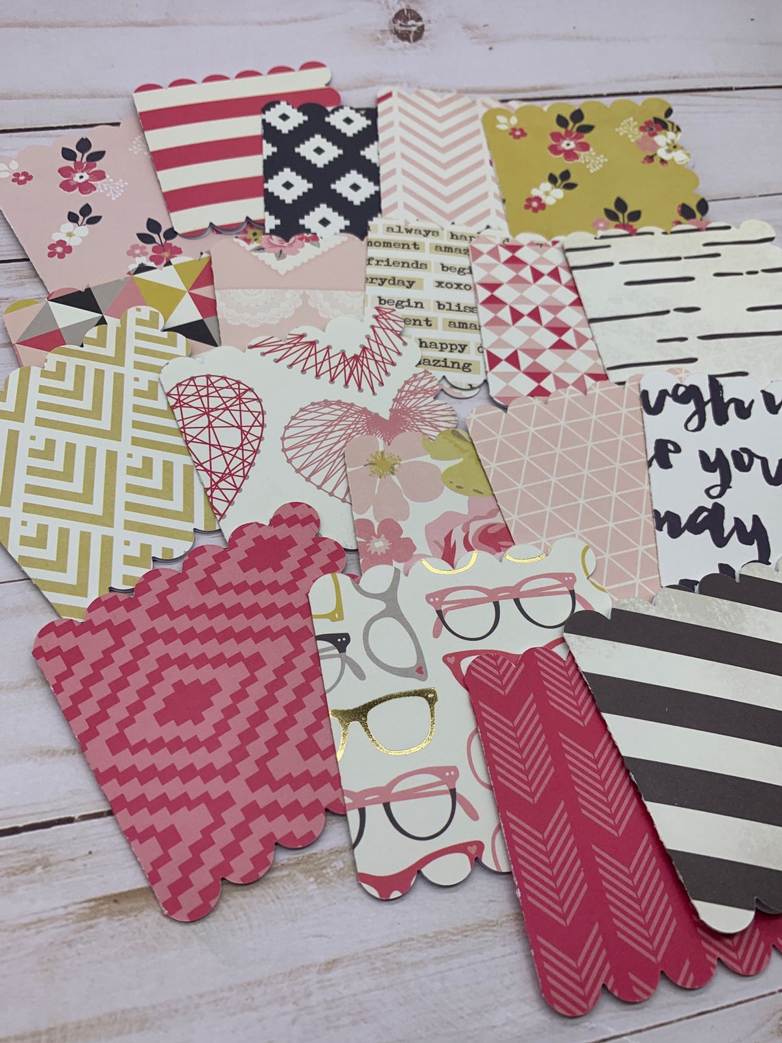 Assorted Note Cards Set of 20 Mini Scalloped Notecards 3x3 - Etsy