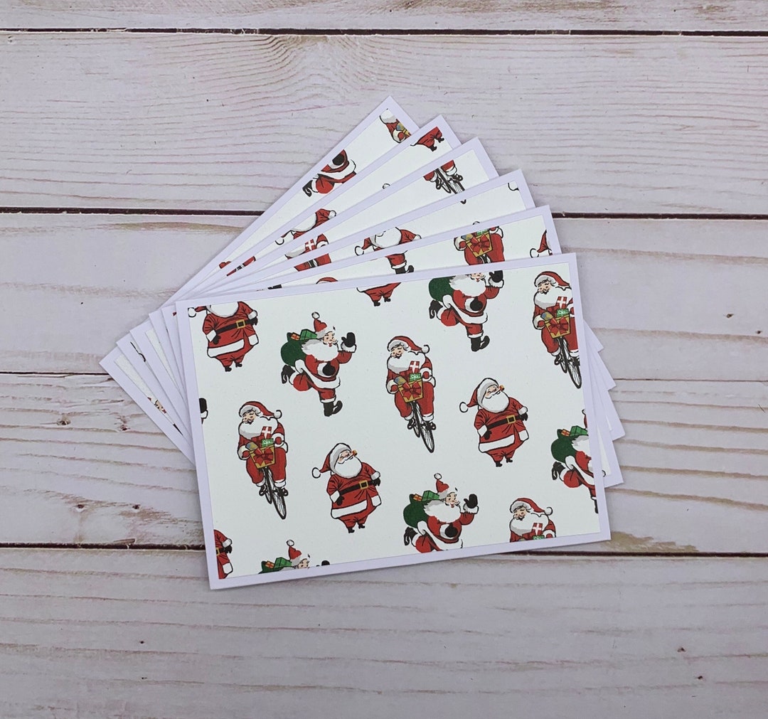Handmade Note Cards Set of 6 ~ All Occasion ~ Jolly Santa Claus ...