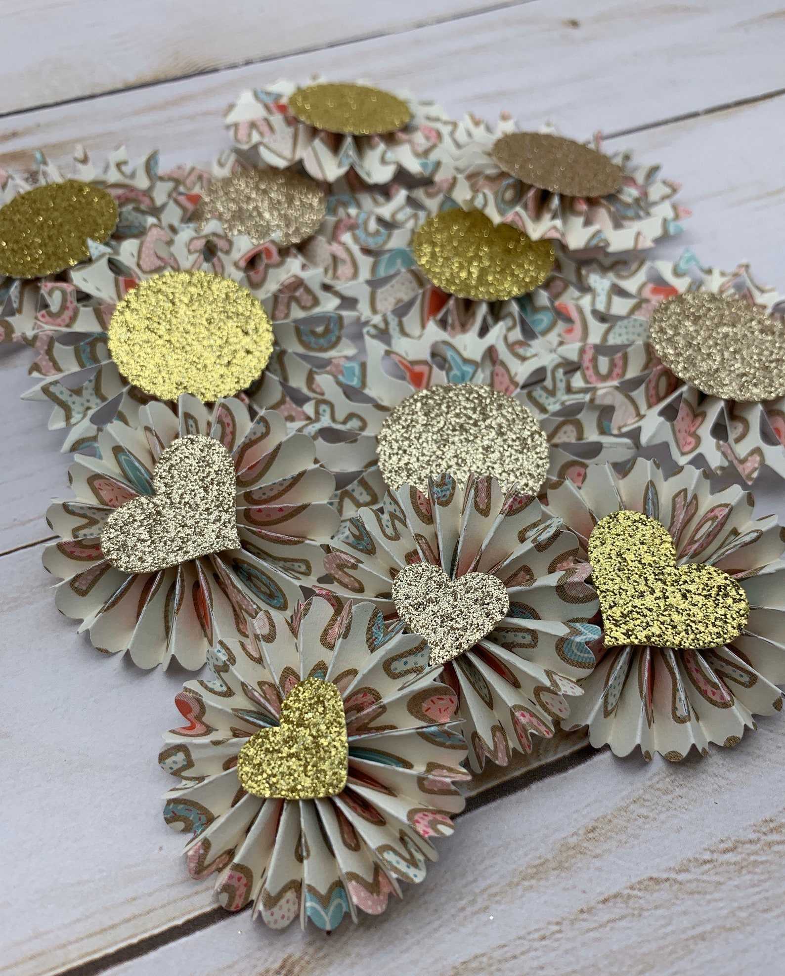 Set of 12 Handmade Mini Paper Rosettes Medallion/accordion - Etsy