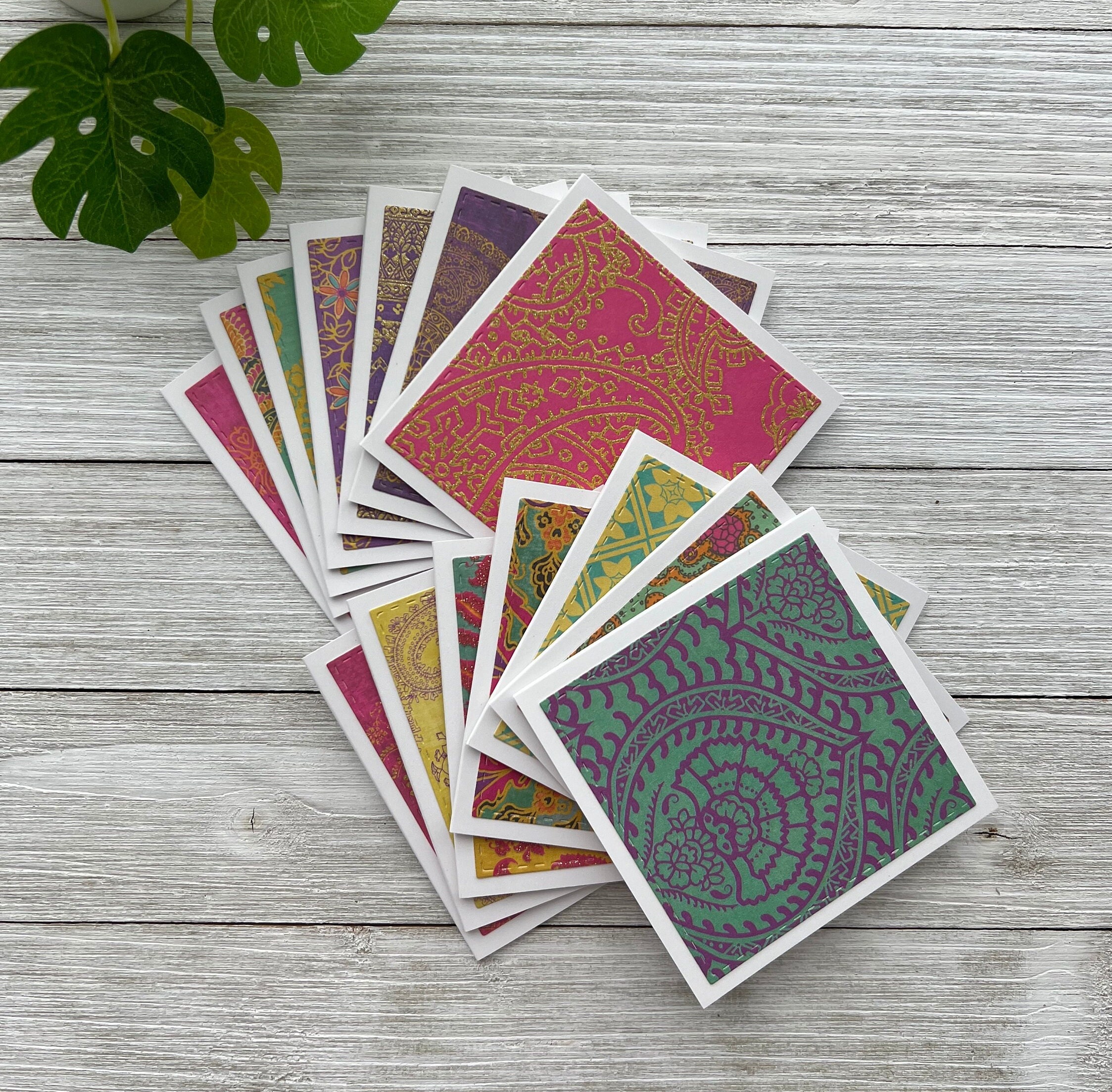 Assorted - Set of 14 Mini Note Cards ~ 3x3 Blank Cards With or W/O ...