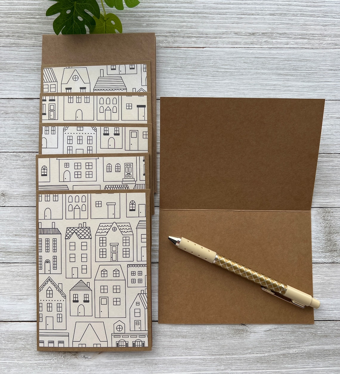 Note Cards Set of 6 ~ Welcome Home ~ Houses ~ Congratulations ~ Thank ...