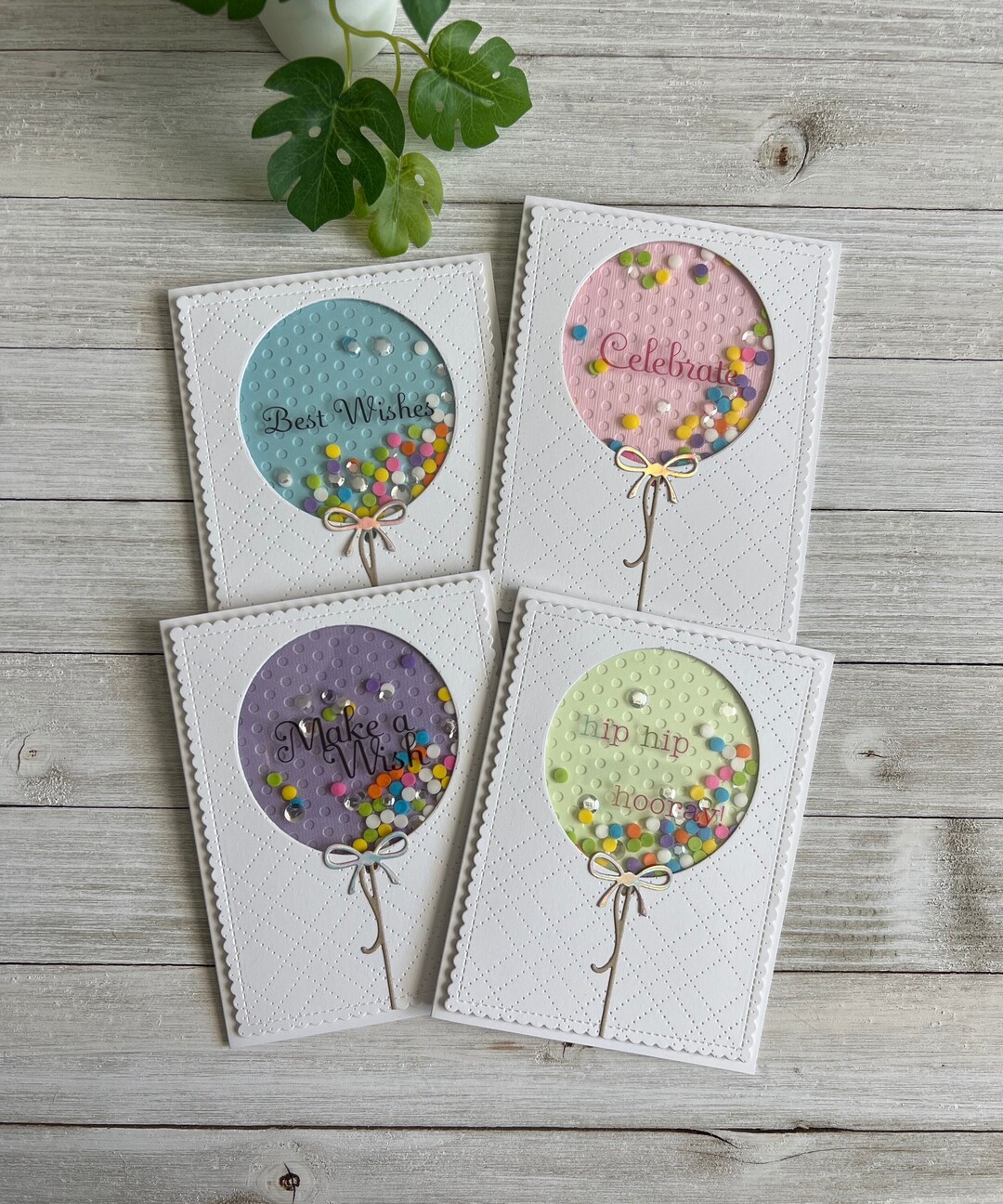SINGLE - ONE - Happy Birthday -- Birthday Balloon Shaker Card ...