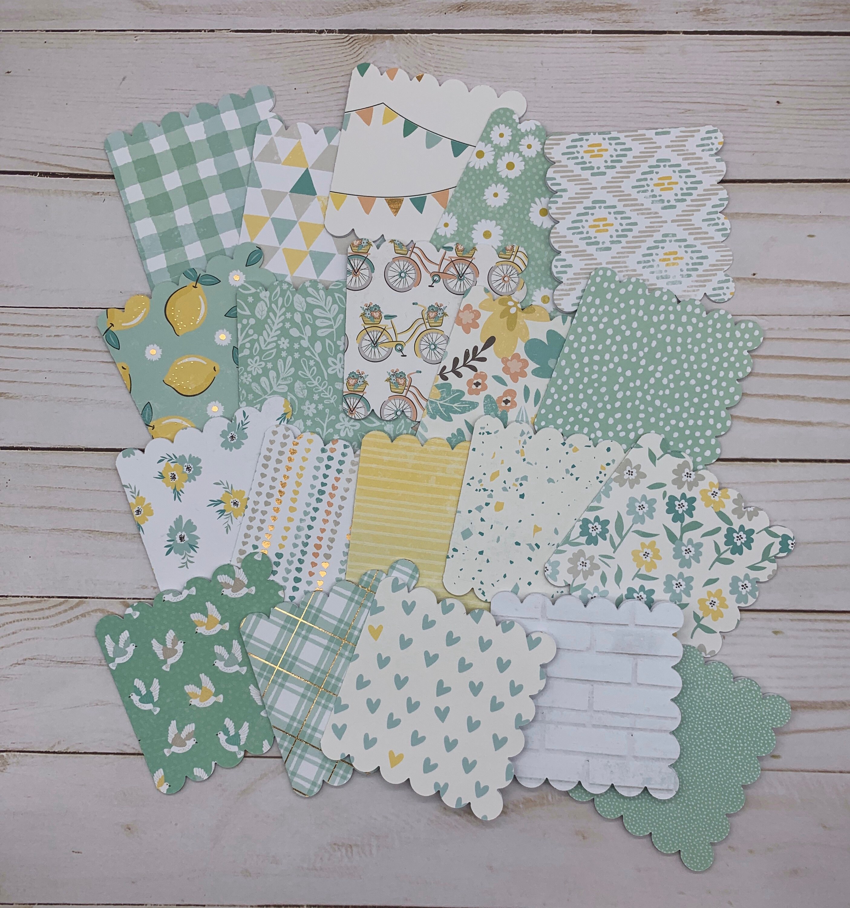 Assorted Note Cards Set of 20 Mini Scalloped Notecards 3x3 | Etsy