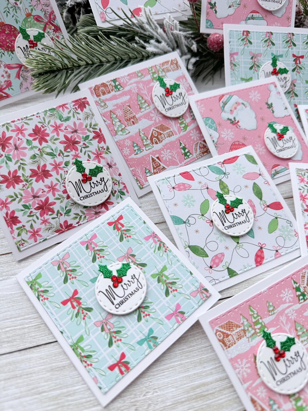 Set of 6 Mini 3x3 Note Cards ~ Christmas Stationery ~ Gift Tags - Etsy