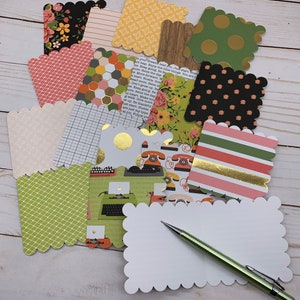Assorted Note Cards - Set of 18 Mini Scalloped Notecards ~ 3x3 Blank ...