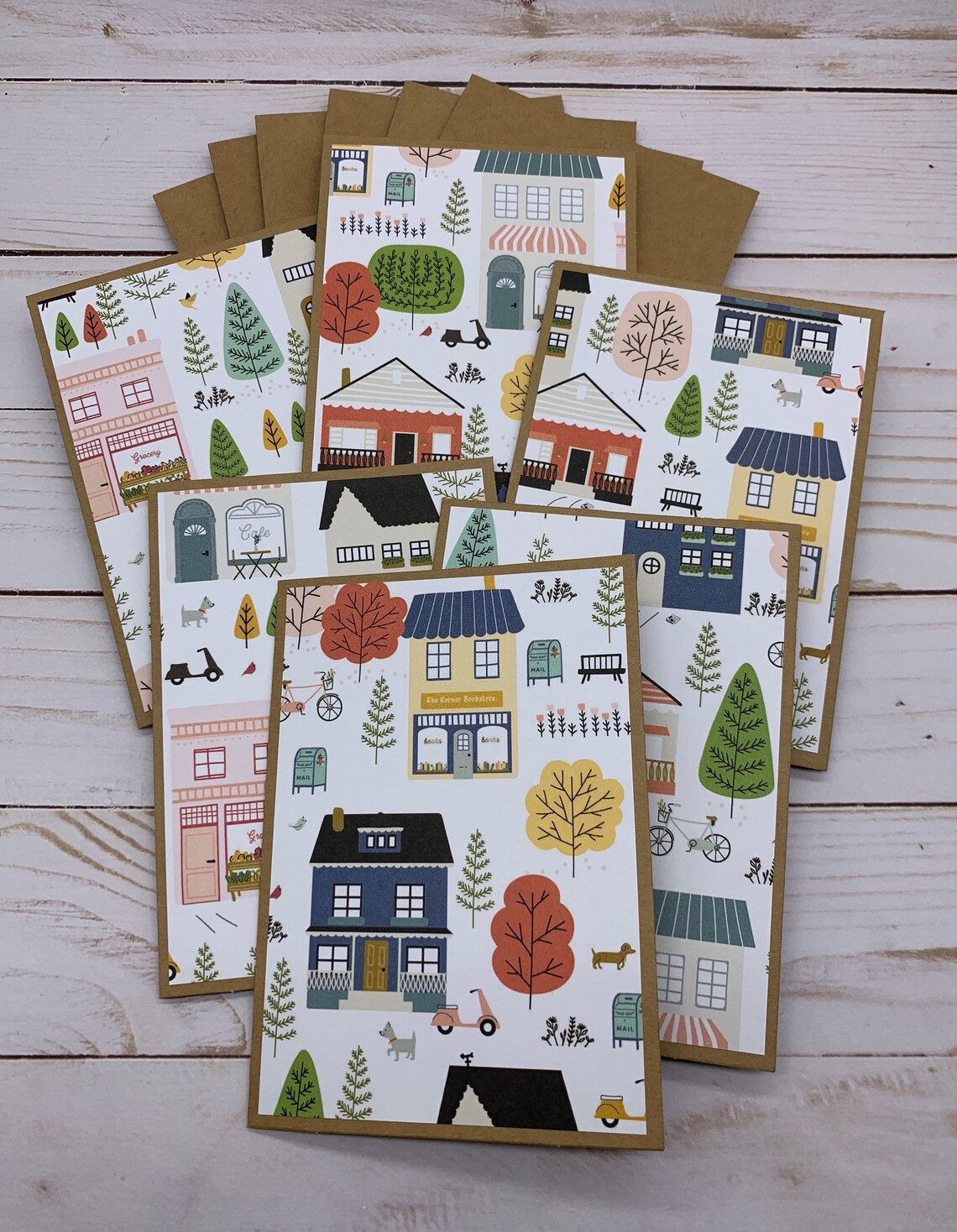 Handmade Note Cards Set of 6 Welcome Home Houses | Etsy