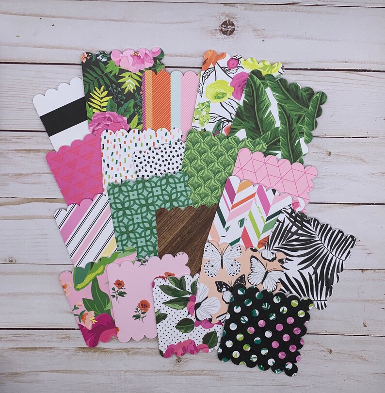 Assorted Note Cards Set of 20 Mini Scalloped Notecards 3x3 - Etsy