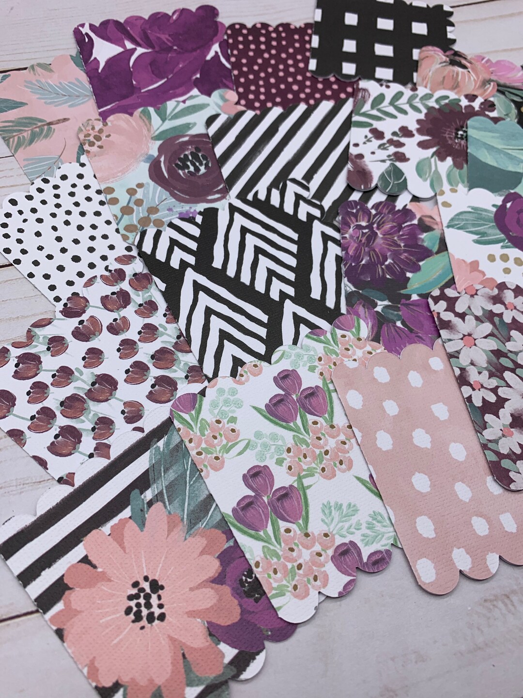 Assorted Note Cards Set of 20 Mini Scalloped Notecards 3x3 Blank Cards ...