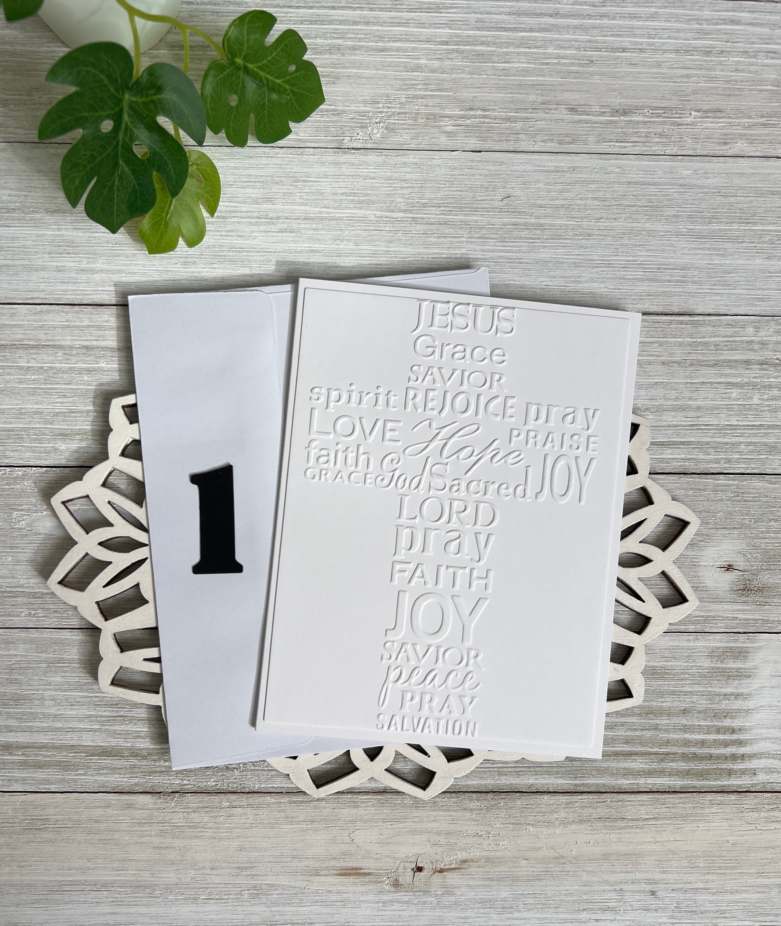 Handmade Embossed Note Cards ~ Religious Cross ~ Thank You ~ Thinking ...