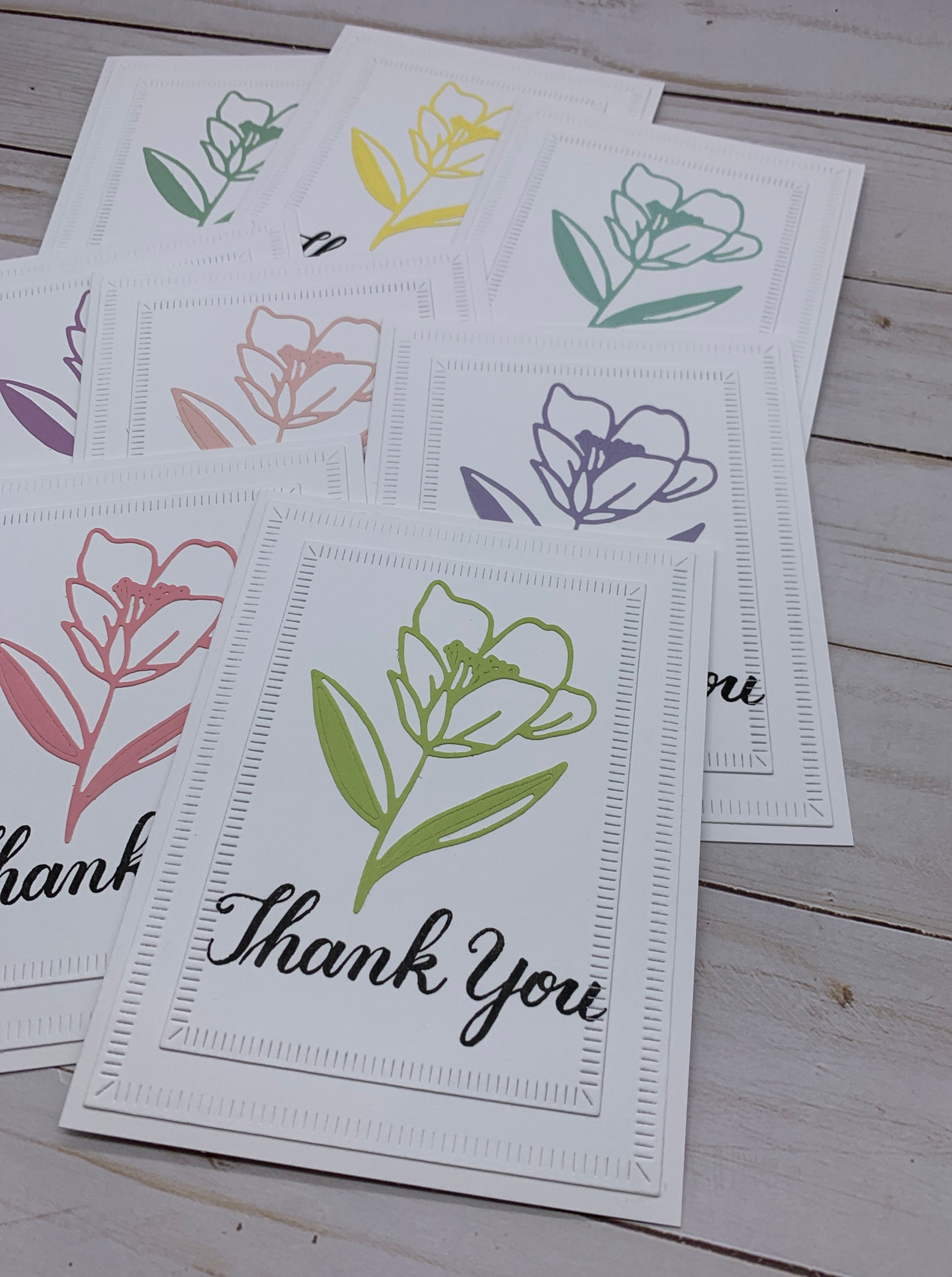 Thank You Spring Tulips Flowers Handmade Greeting/note - Etsy
