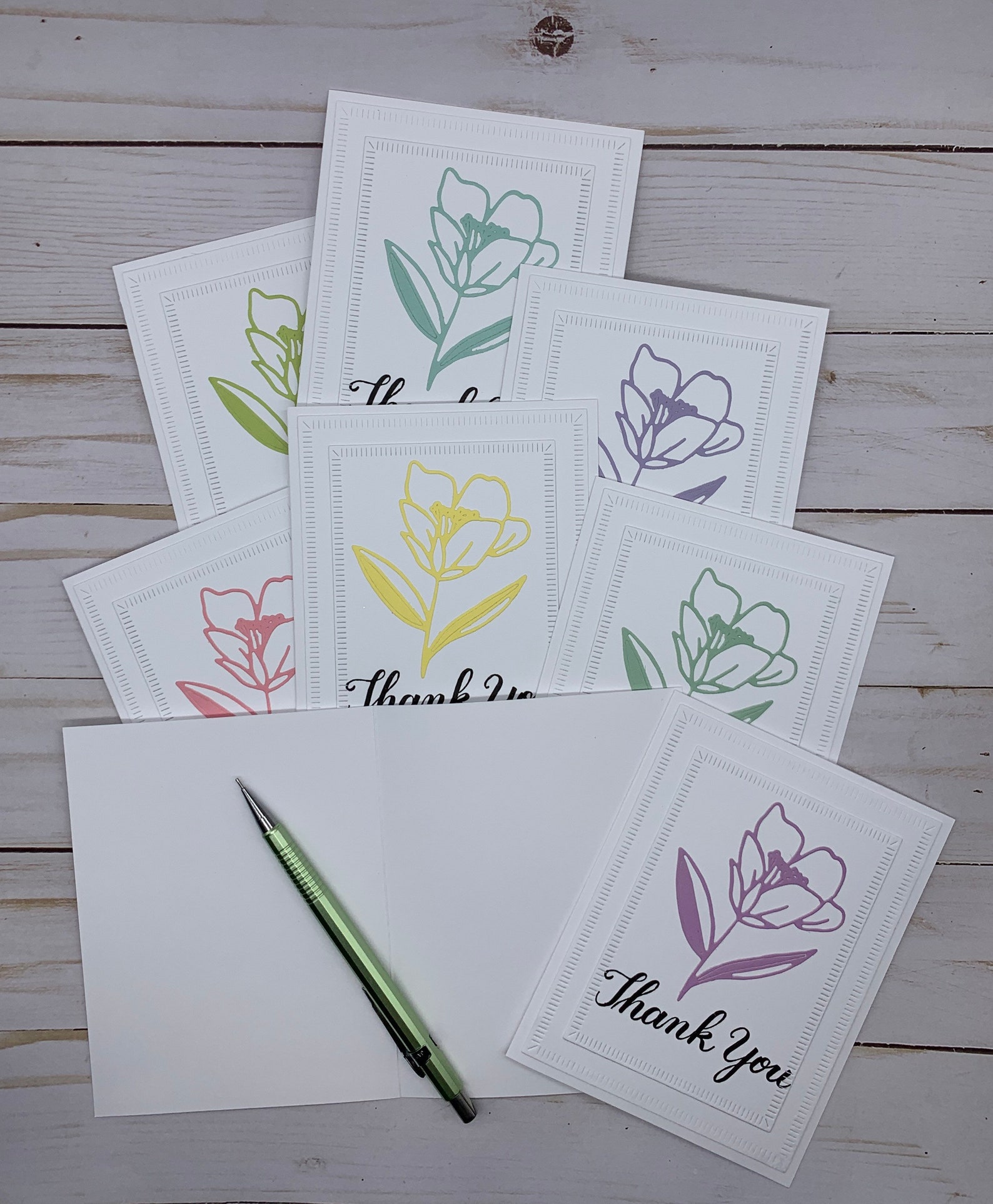 Thank You Spring Tulips Flowers Handmade Greeting/note - Etsy