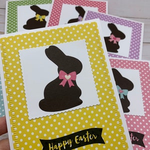 Happy Easter Thank You Chocolate Bunny Rabbit Handmade Greeting/note ...