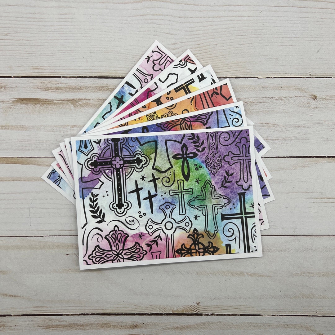 Note Cards Set of 6 Thinking of You Faith Prayers Religious Crosses ...