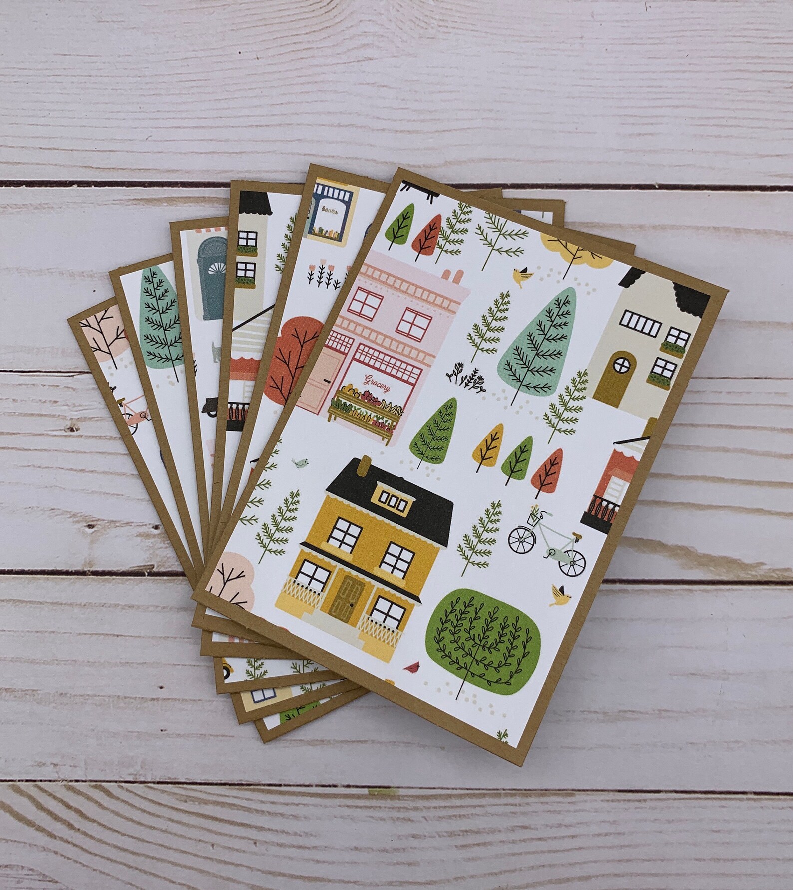 Handmade Note Cards Set of 6 Welcome Home Houses | Etsy