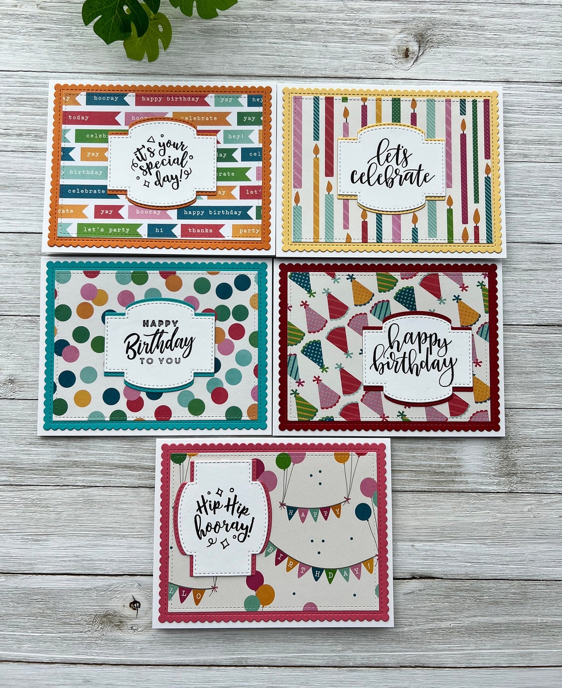 Set of 5 ~ Happy Birthday Note Cards ~ Blank A2 Greeting Stationery - Etsy