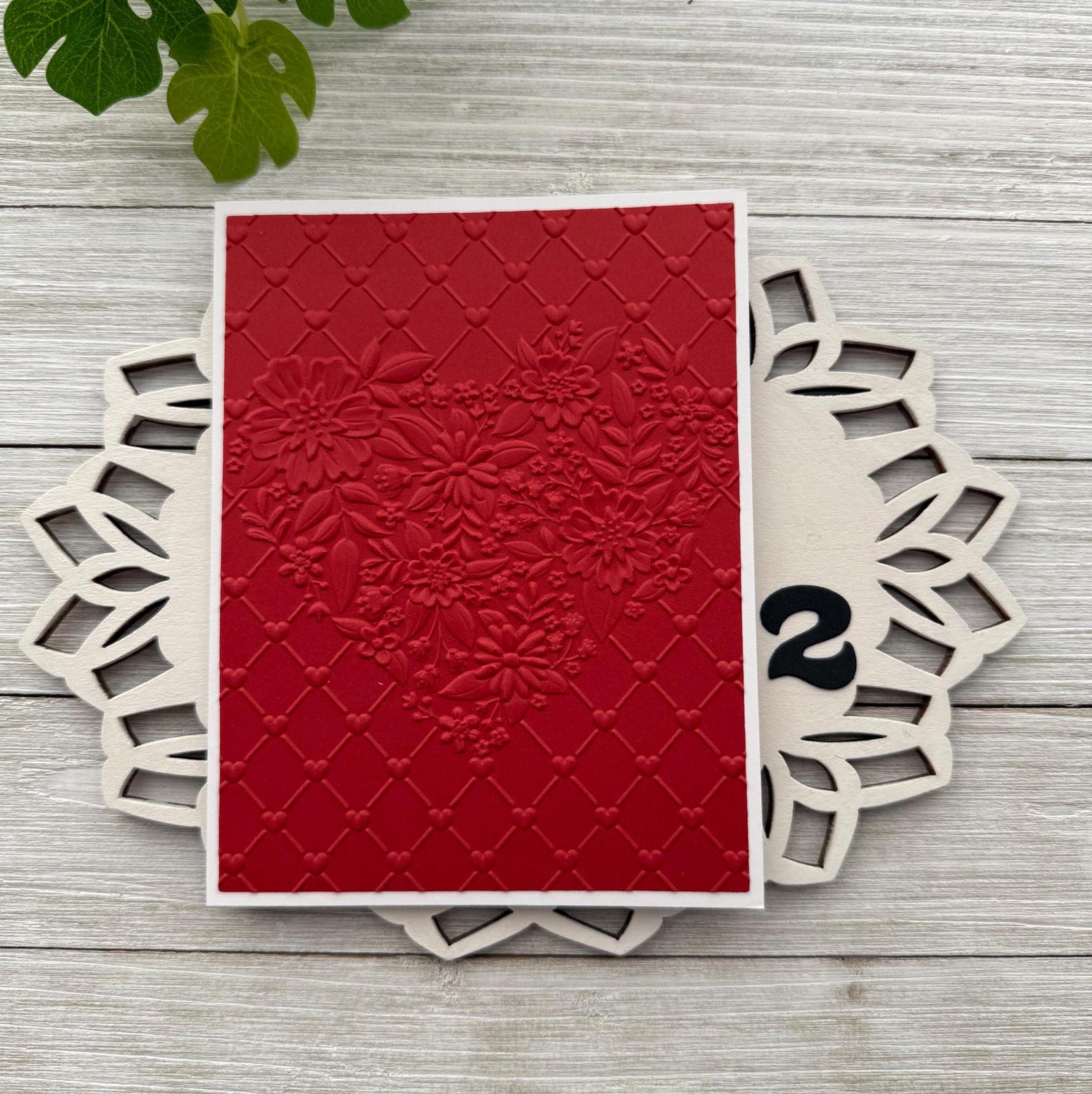 Handmade Embossed Note Cards Set ~ Pink or Red Hearts ~ Valentine's Day ...