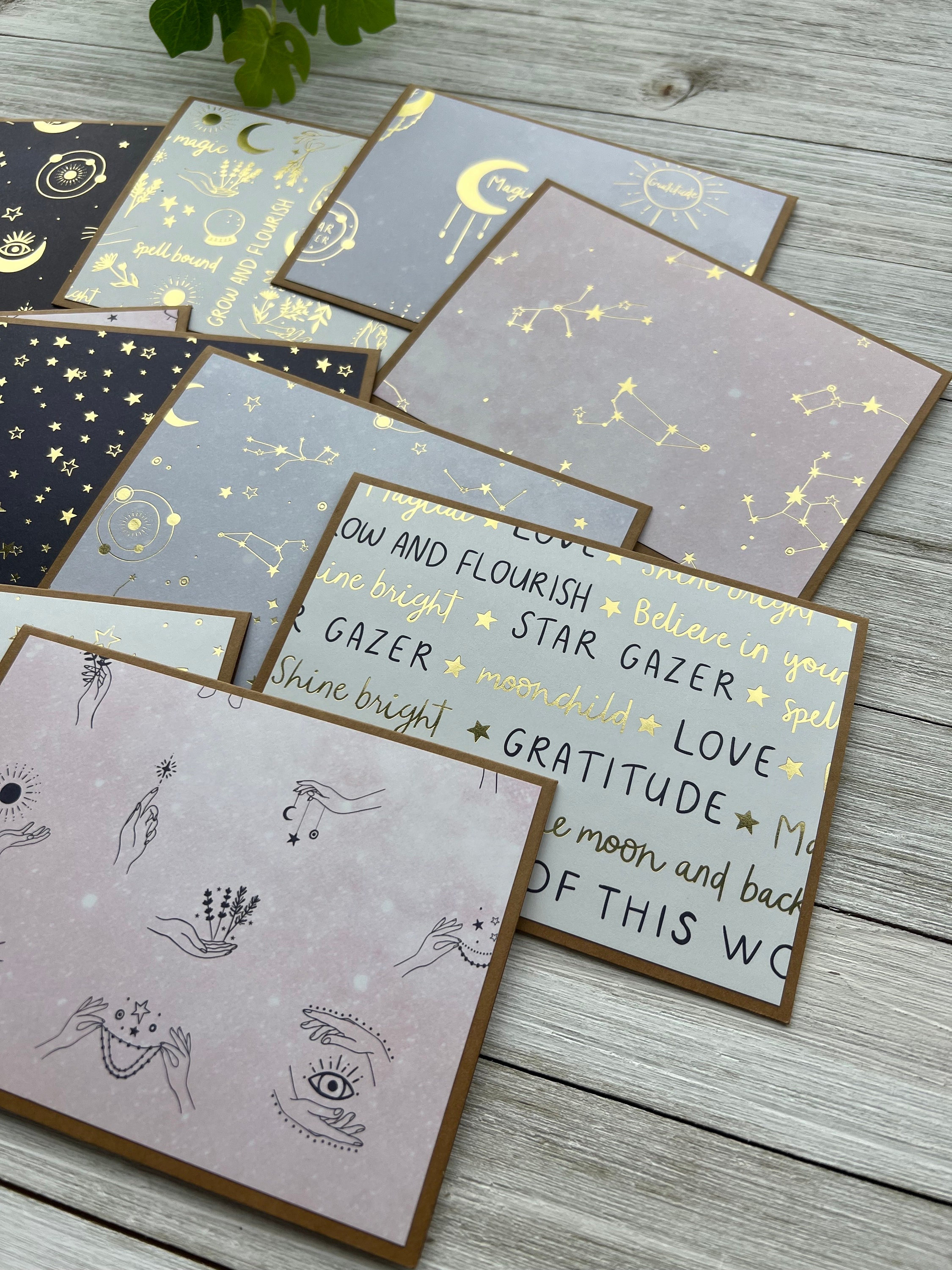 Note Cards Set of 10 ~ Stars & Moon ~ Universe ~ Galaxy ~ Cosmic ...