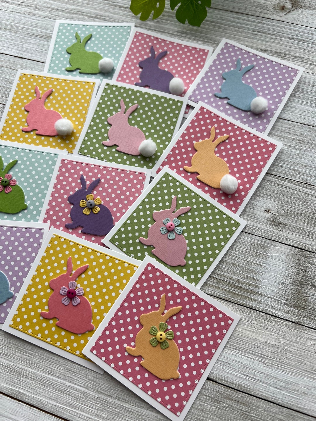 Set of 6 Mini Note Cards ~ Easter Rabbit ~ Bunny Lovers ~ 3x3 Cards W ...
