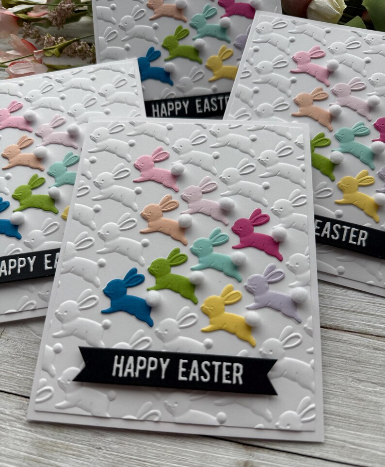 Happy Easter ~ Easter Blessings ~ Handmade Embossed Note Card ~ Bunny ...
