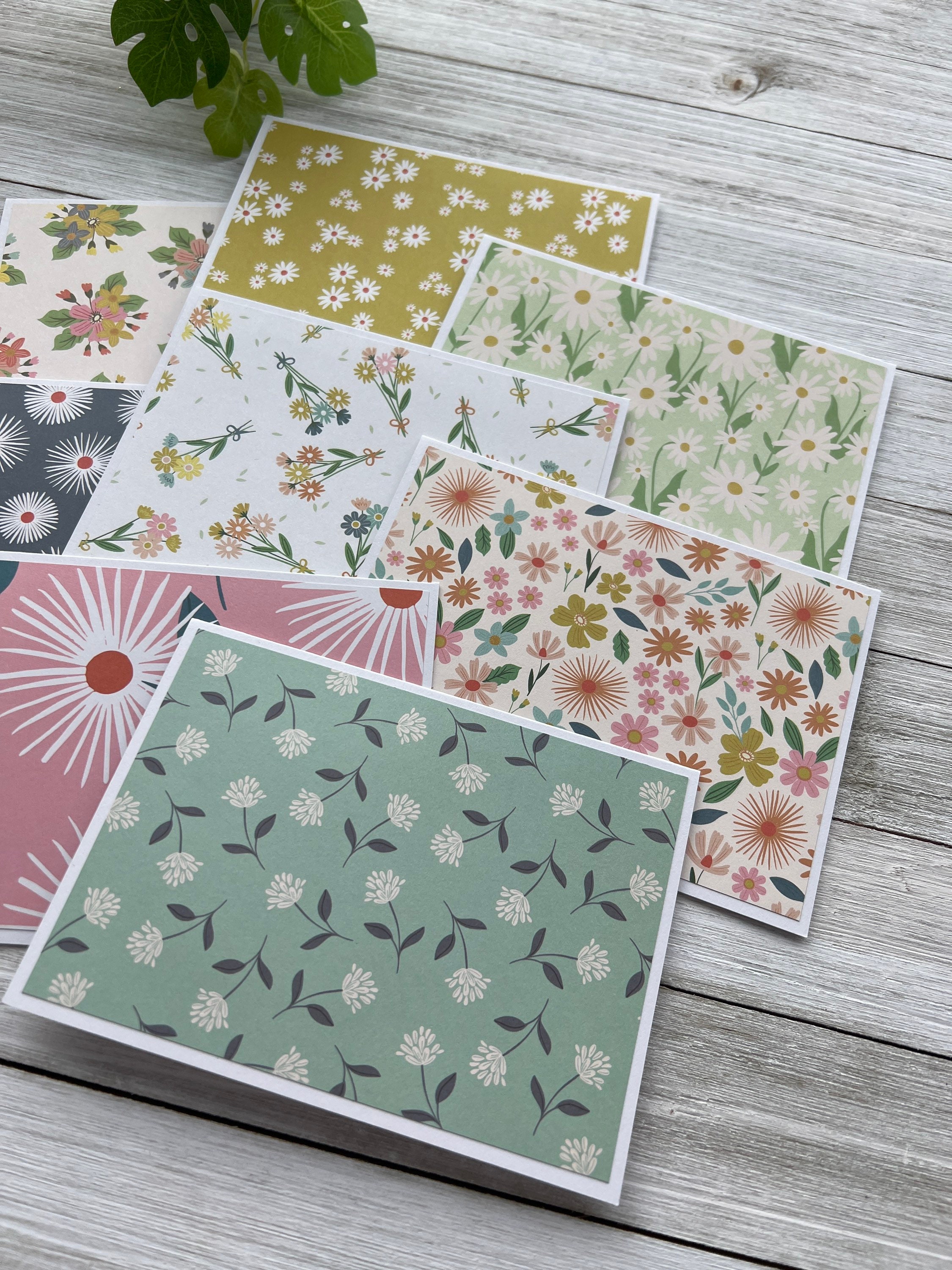 Note Cards Set of 8 ~ Flowers ~ All Occasion ~ Thank You ~ Spring ...