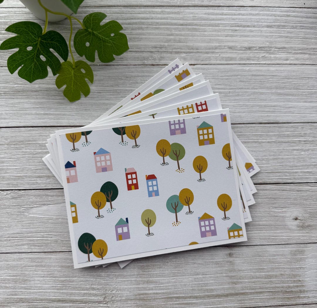 Note Cards Set of 6 ~ Welcome Home ~ Neighborhood ~ Tiny Houses ...
