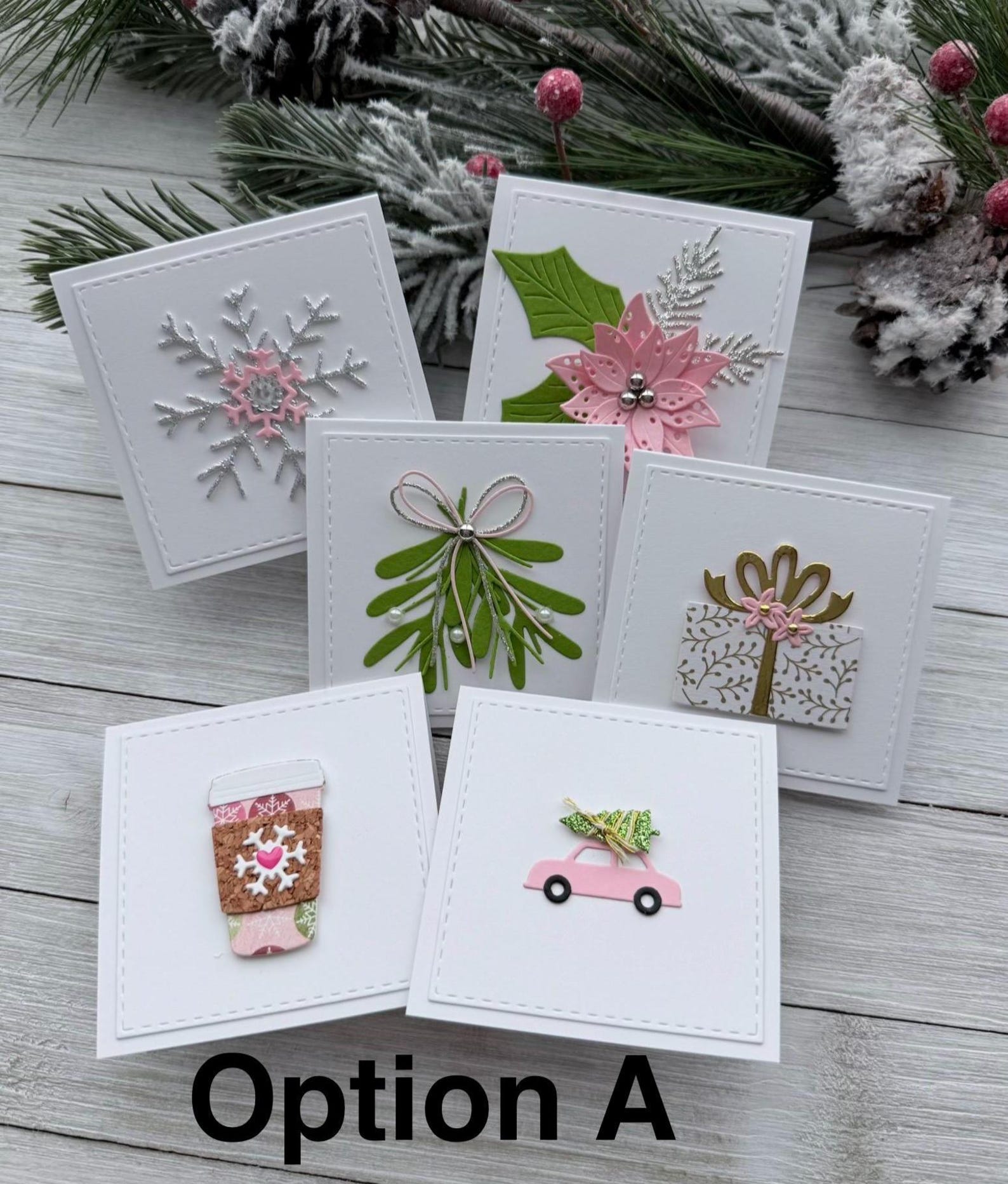 Set of 6 Mini Note Cards ~ Holiday Presents ~ Gift Box ~ 3x3 Blank ...