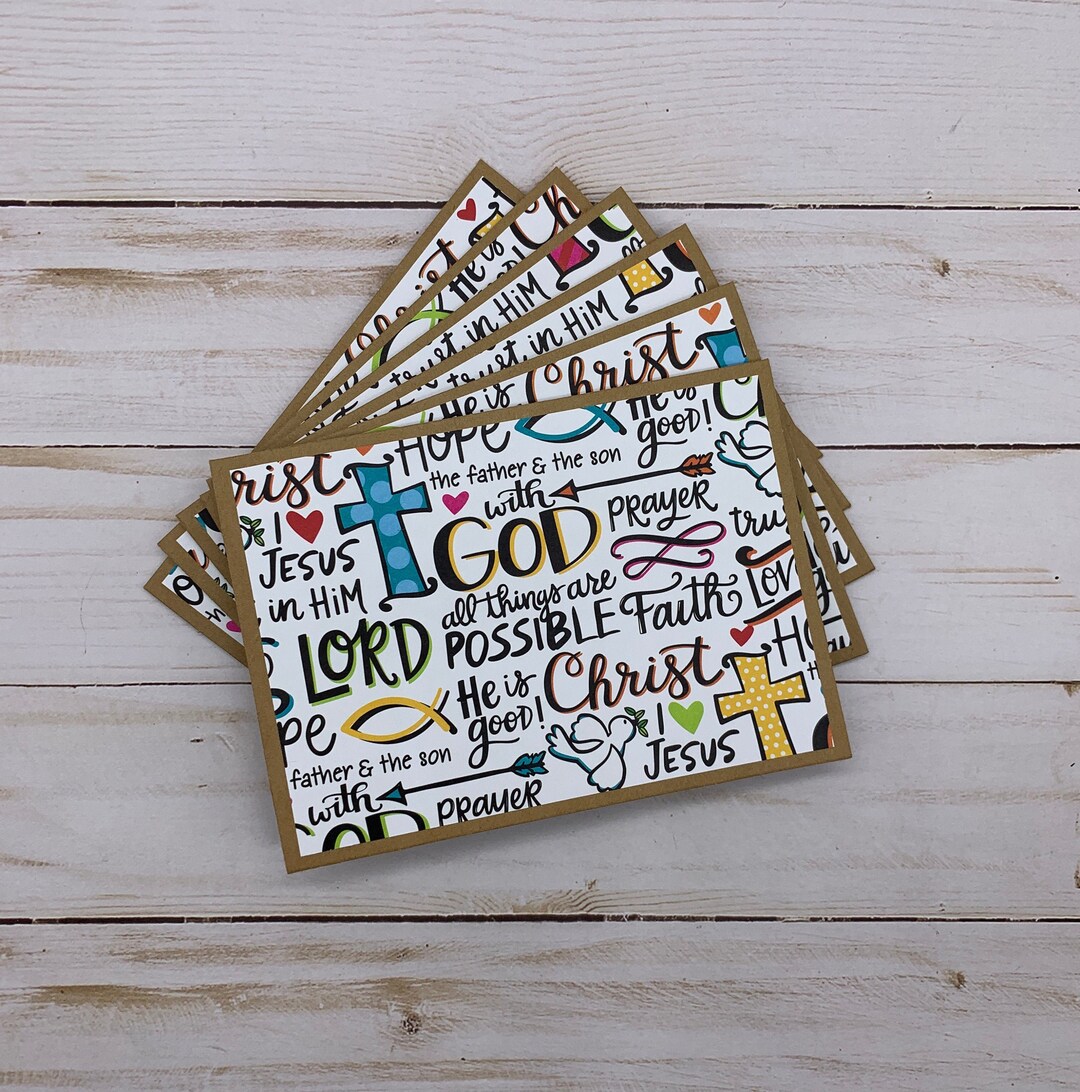 Handmade Note Cards Set of 6 Bible Verse Faith Prayers All Things Are ...