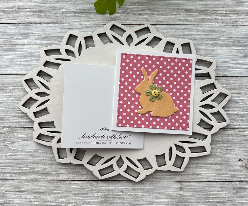 Set of 6 Mini Note Cards ~ Easter Rabbit ~ Bunny Lovers ~ 3x3 Cards W ...