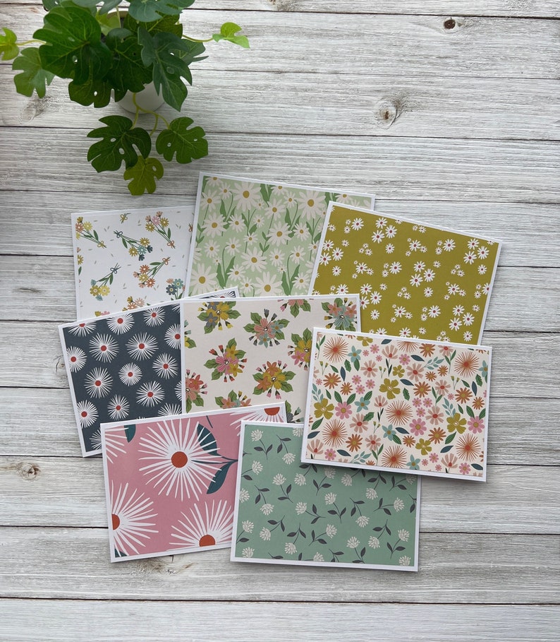 Note Cards Set of 8 ~ Flowers ~ All Occasion ~ Thank You ~ Spring ...