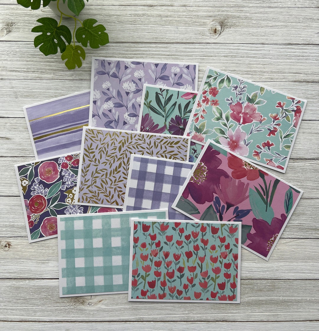 Note Cards Set of 10 ~ All Occasion ~ Wild Flowers ~ Blank Gold Foil ...