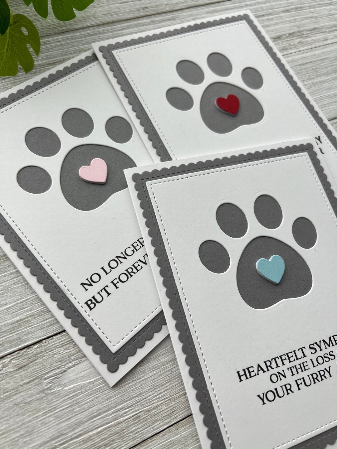 Handmade Single Note Card ~ Cat ~ Dog ~ Pet Sympathy ~ Thinking of You ...