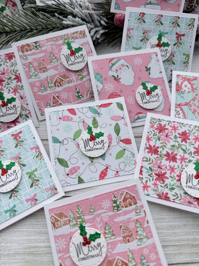 Set of 6 Mini 3x3 Note Cards ~ Christmas Stationery ~ Gift Tags - Etsy