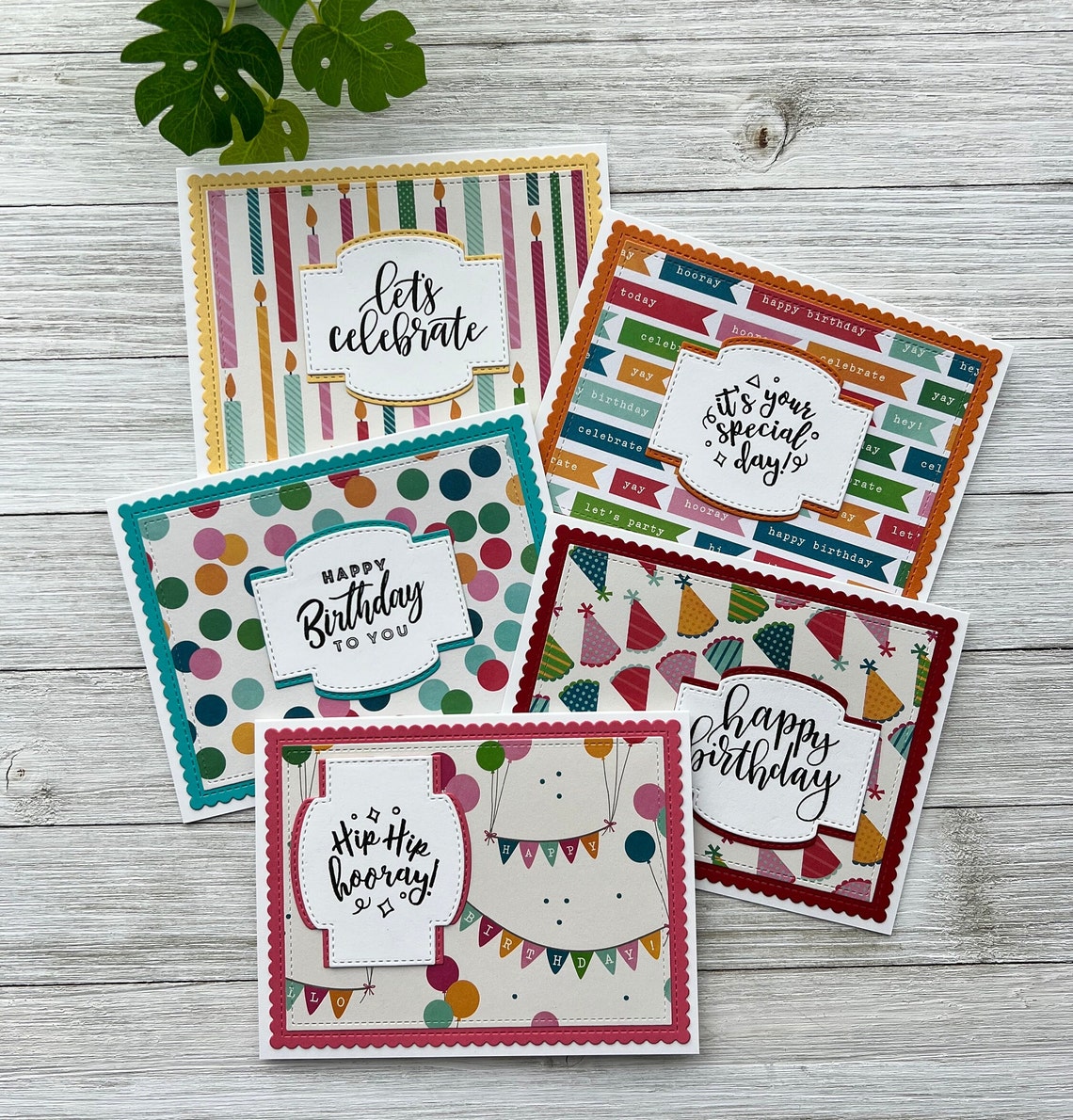 Set of 5 ~ Happy Birthday Note Cards ~ Blank A2 Greeting Stationery - Etsy