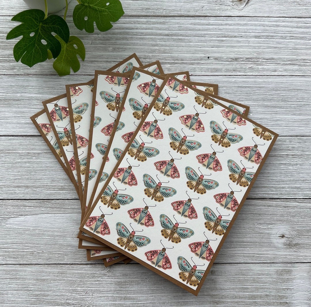 Note Cards Set of 6 ~ Moth ~ Colorful Moths ~ All Occasions - Birthday ...