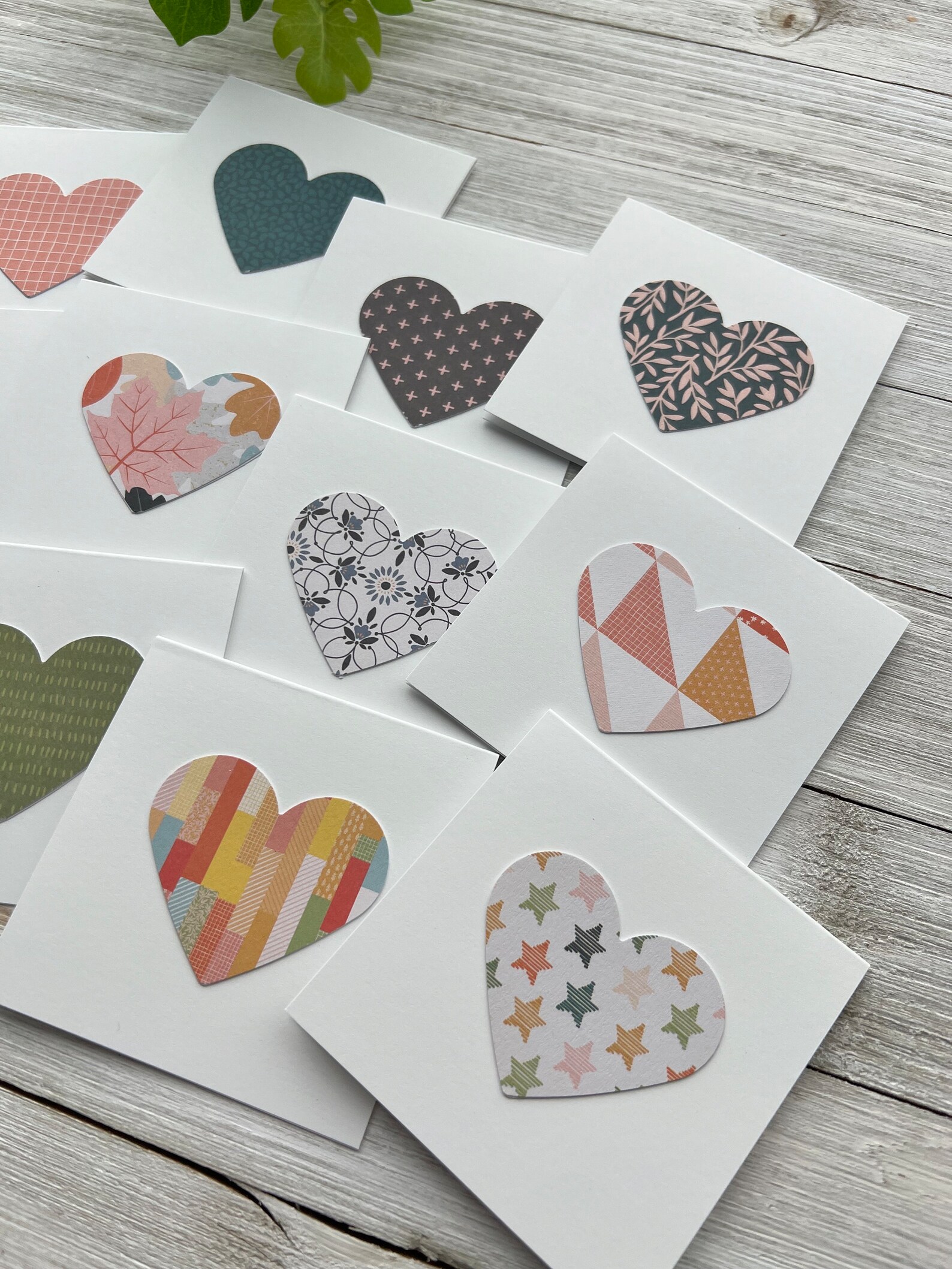 Set of 12 Mini Note Cards ~ 3x3 Blank Cards With Envelopes - Heart Love ...