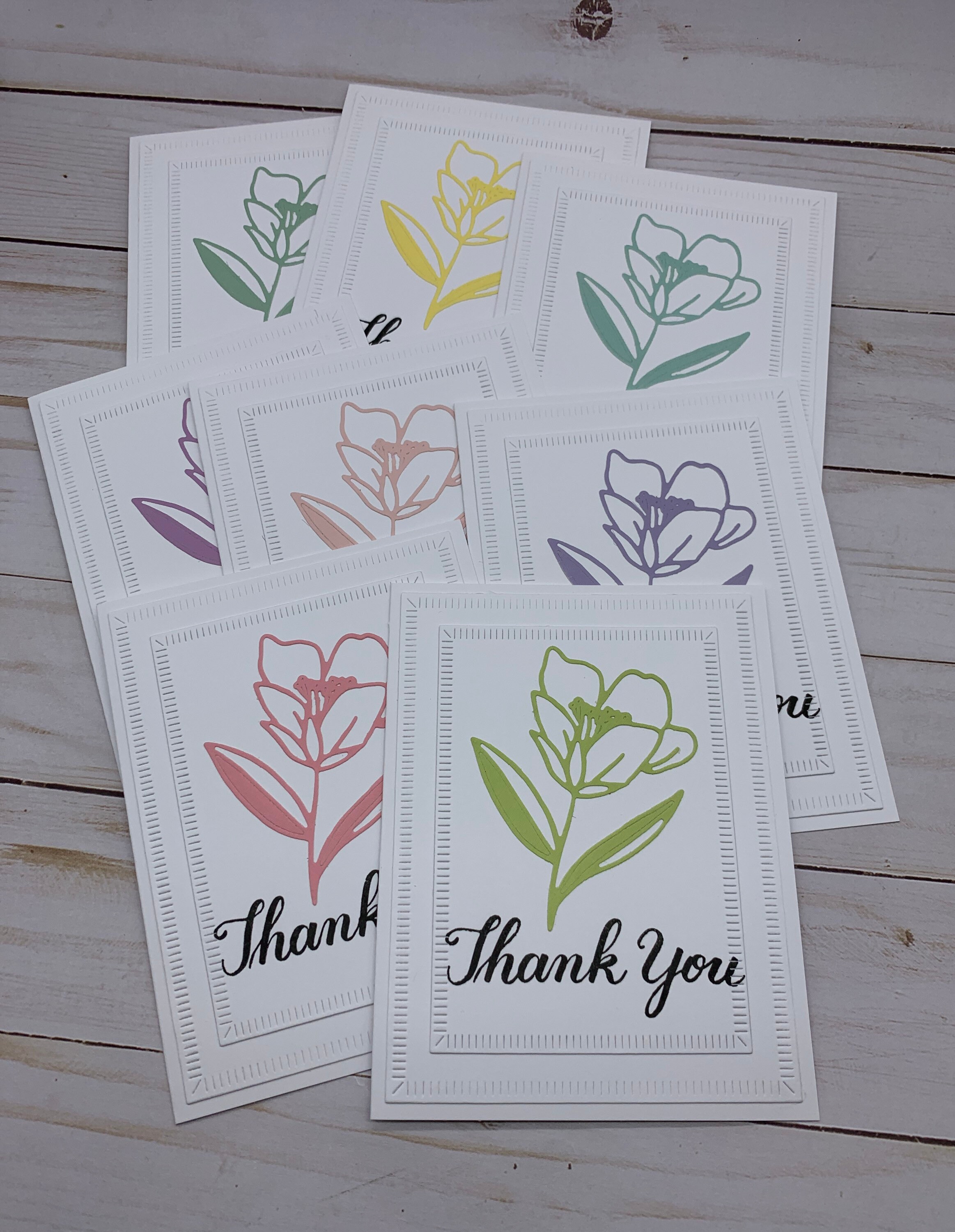 Thank You Spring Tulips Flowers Handmade Greeting/note | Etsy